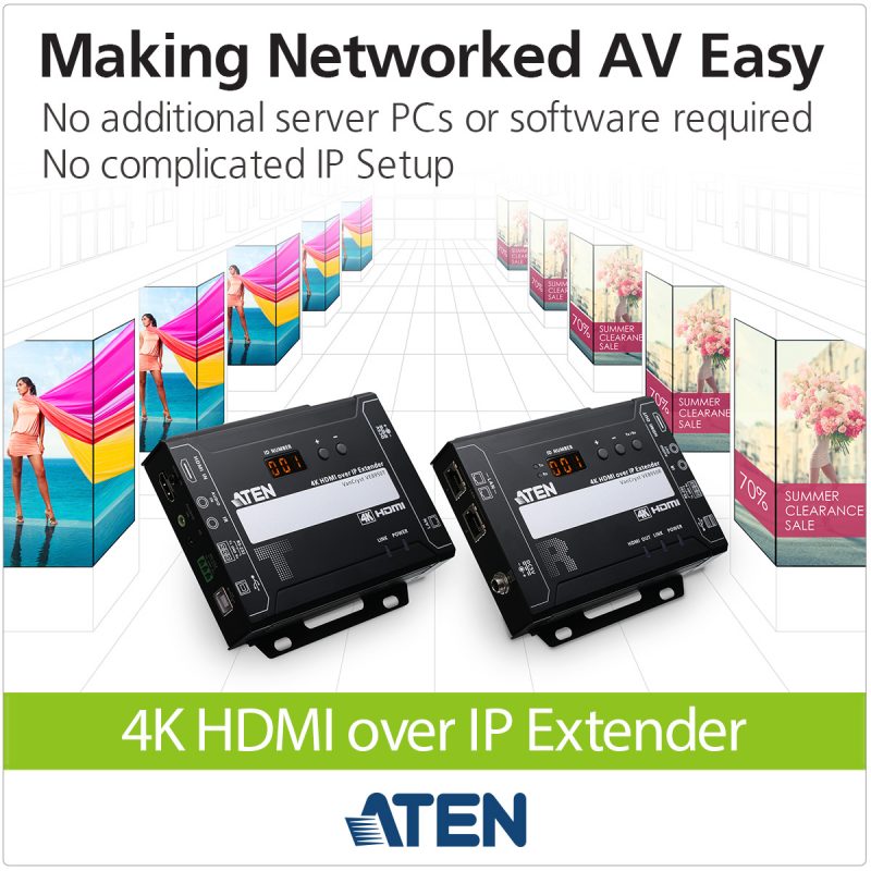 ATEN Makes Networked A/V Easy with Launch of 4K Video over IP Extender ...