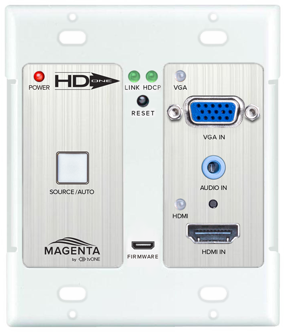 tvONE Ships HDBaseT HD-One wall plate with selectable VGA & HDMI inputs ...