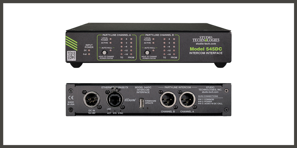 Studio Technologies Announces Model 545DC and 545DR Intercom Interfaces ...