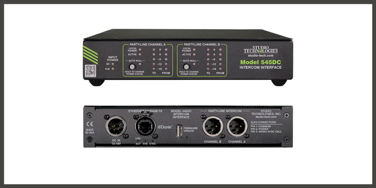 Studio Technologies Announces Model 545DC and 545DR Intercom Interfaces ...