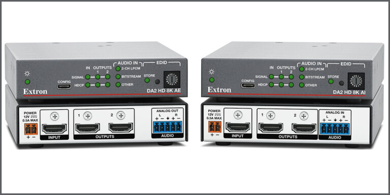 Extron Introduces DA2 HD 8K AE and AI HDMI Distribution Amplifiers With ...
