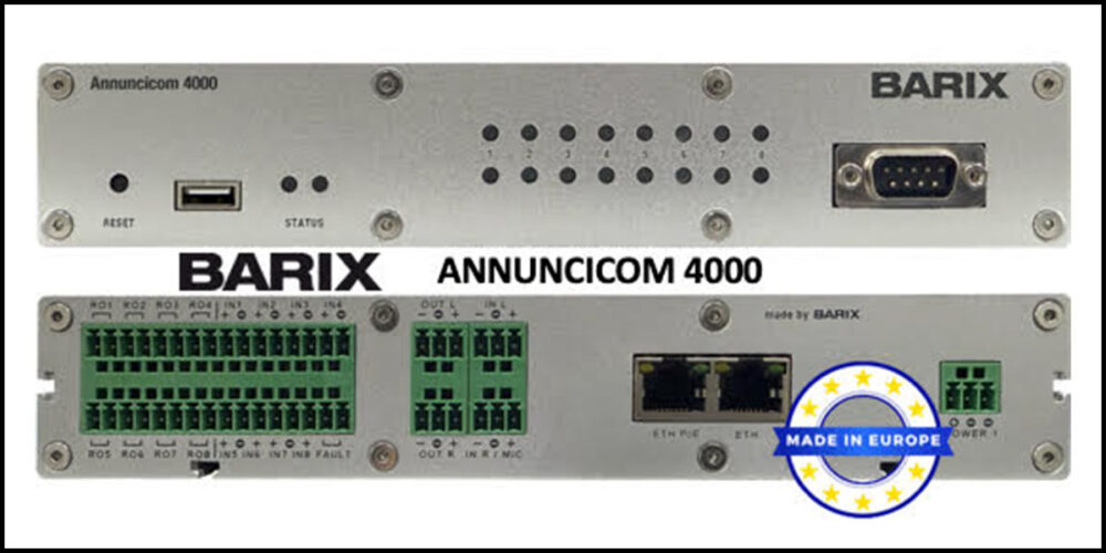 Barix Unveils Annuncicom 4000 Intercom and Paging System with 8 Relays ...